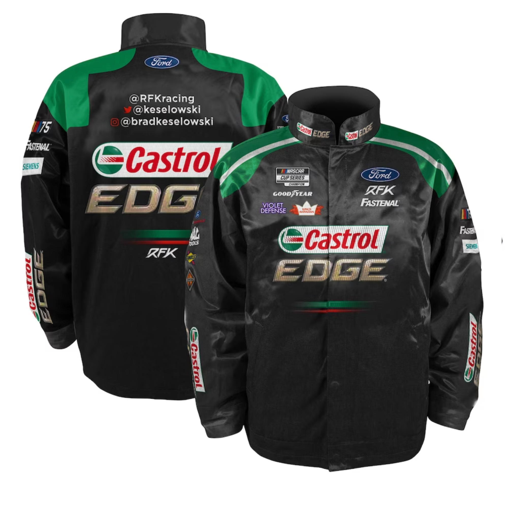NASCAR Jacke Brad Keselowski RFK Racing Black Castrol Edge Nylon ...